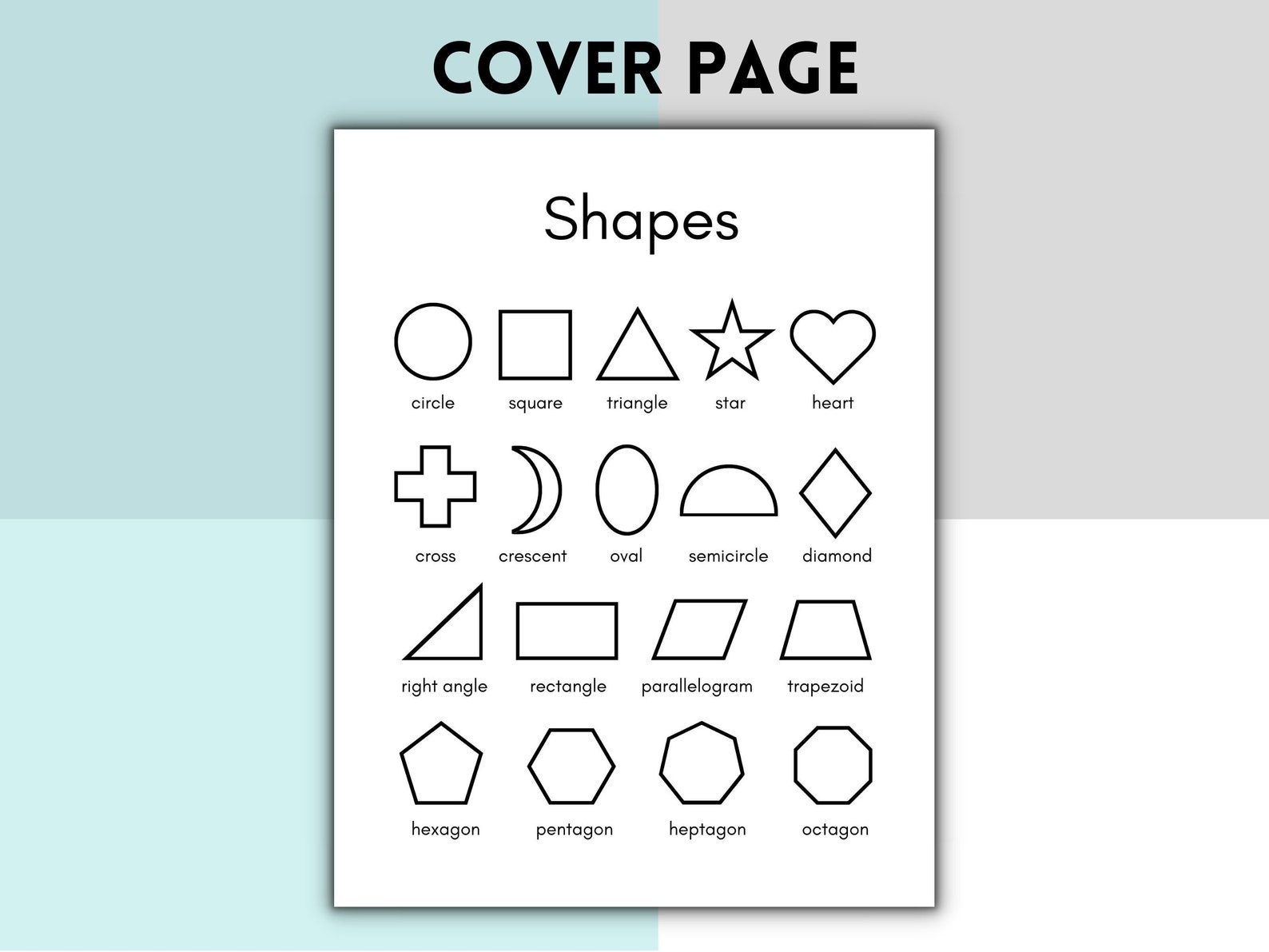 Basic Shape Pages, 18 Basic Shape Coloring Pages, Shape Practice, Shape ...