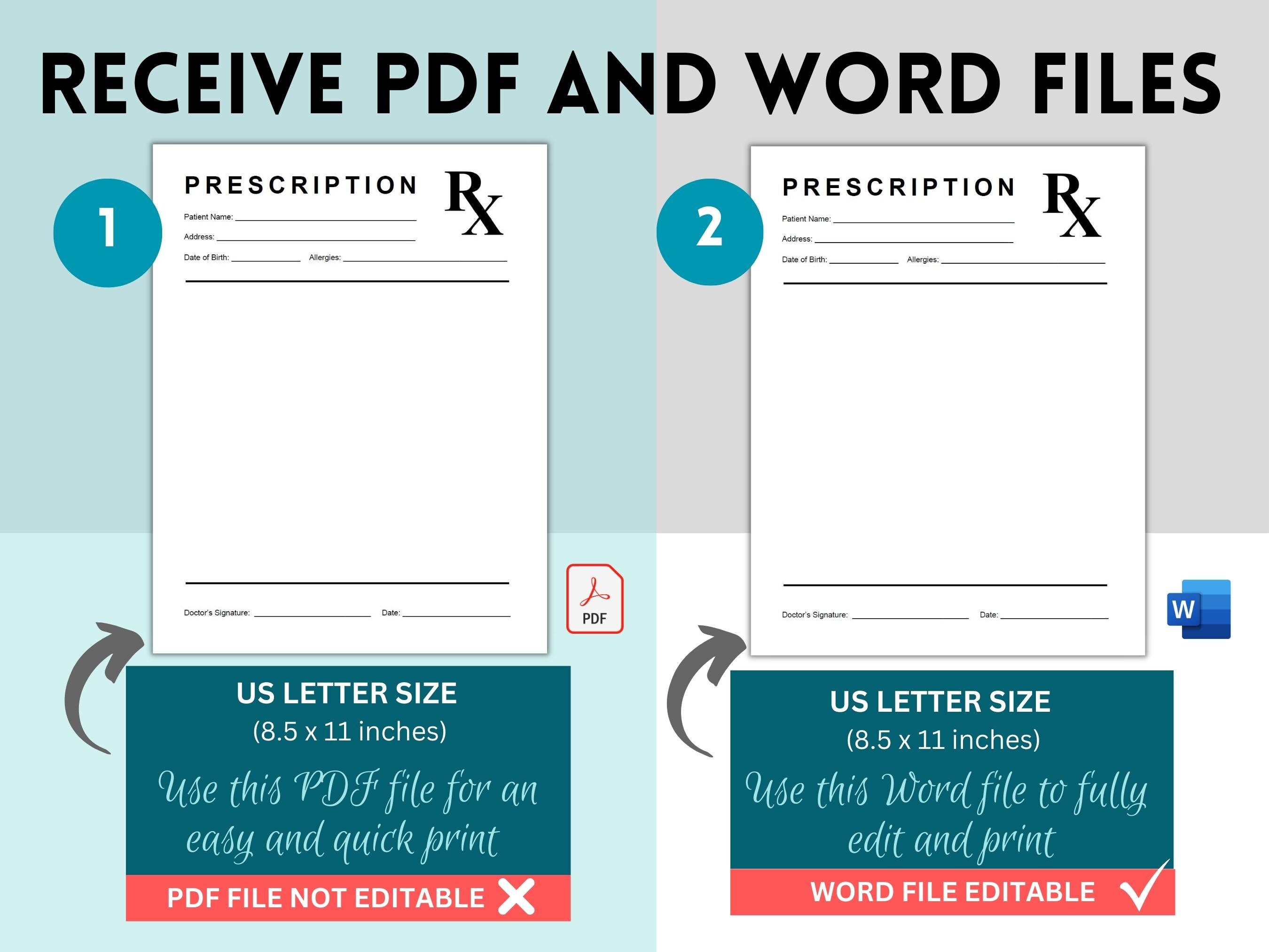 Prescription Pad Template, Rx Prescription Notepad Template ...