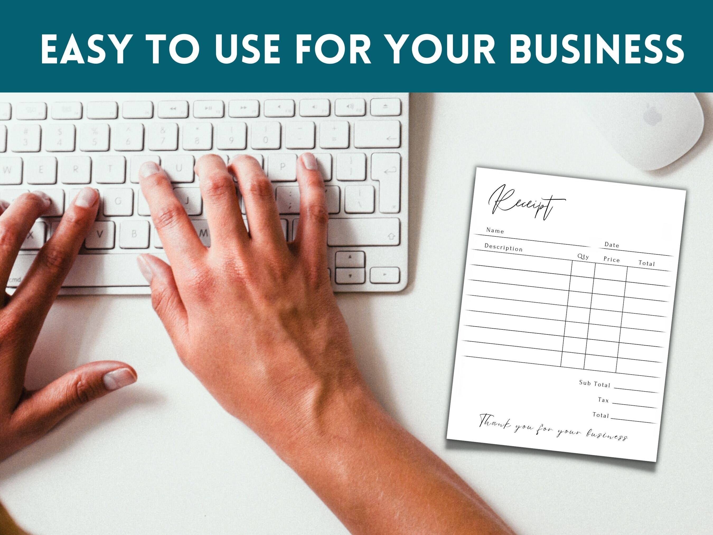 Cute Receipt, Printable Receipt Form, Small Business Receipt, Sales ...