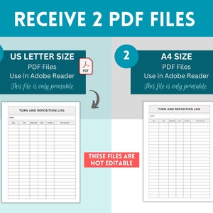 Turn and Reposition Log, Patient Positioning and Turn Chart, Patient ...