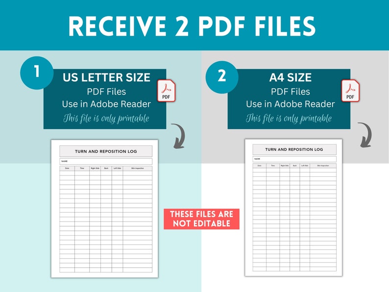 Turn and Reposition Log, Patient Positioning and Turn Chart, Patient ...