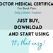 Doctor's Note, Doctor's Letter, Medical Certificate, Printable Medical ...