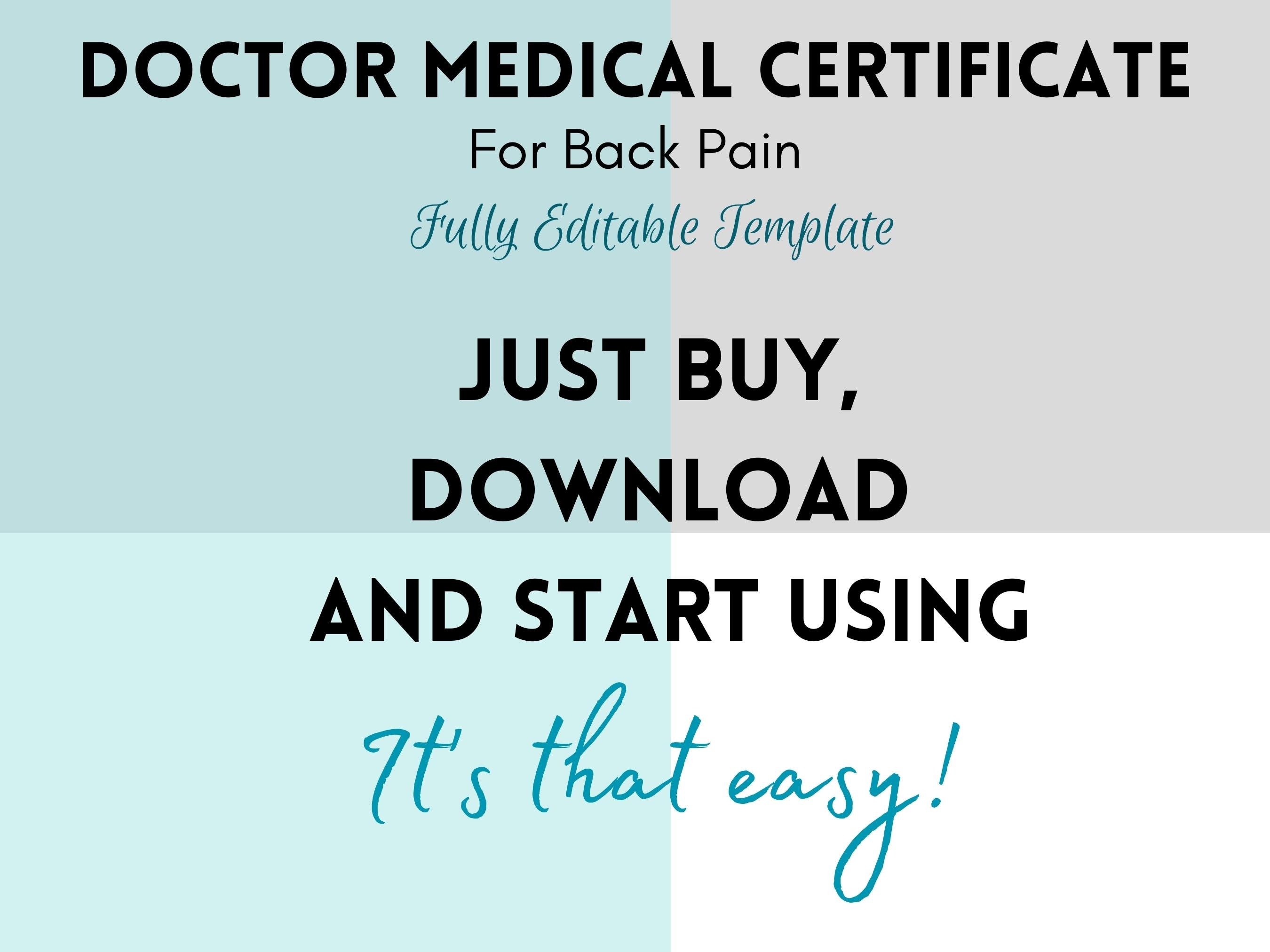 Doctor's Note, Doctor's Letter, Medical Certificate, Printable Medical ...
