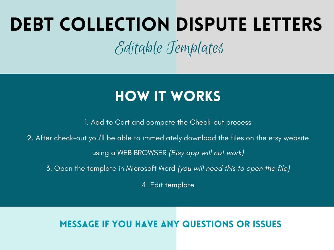 Professional Debt Collection Dispute Letter Template, Notice Letter ...