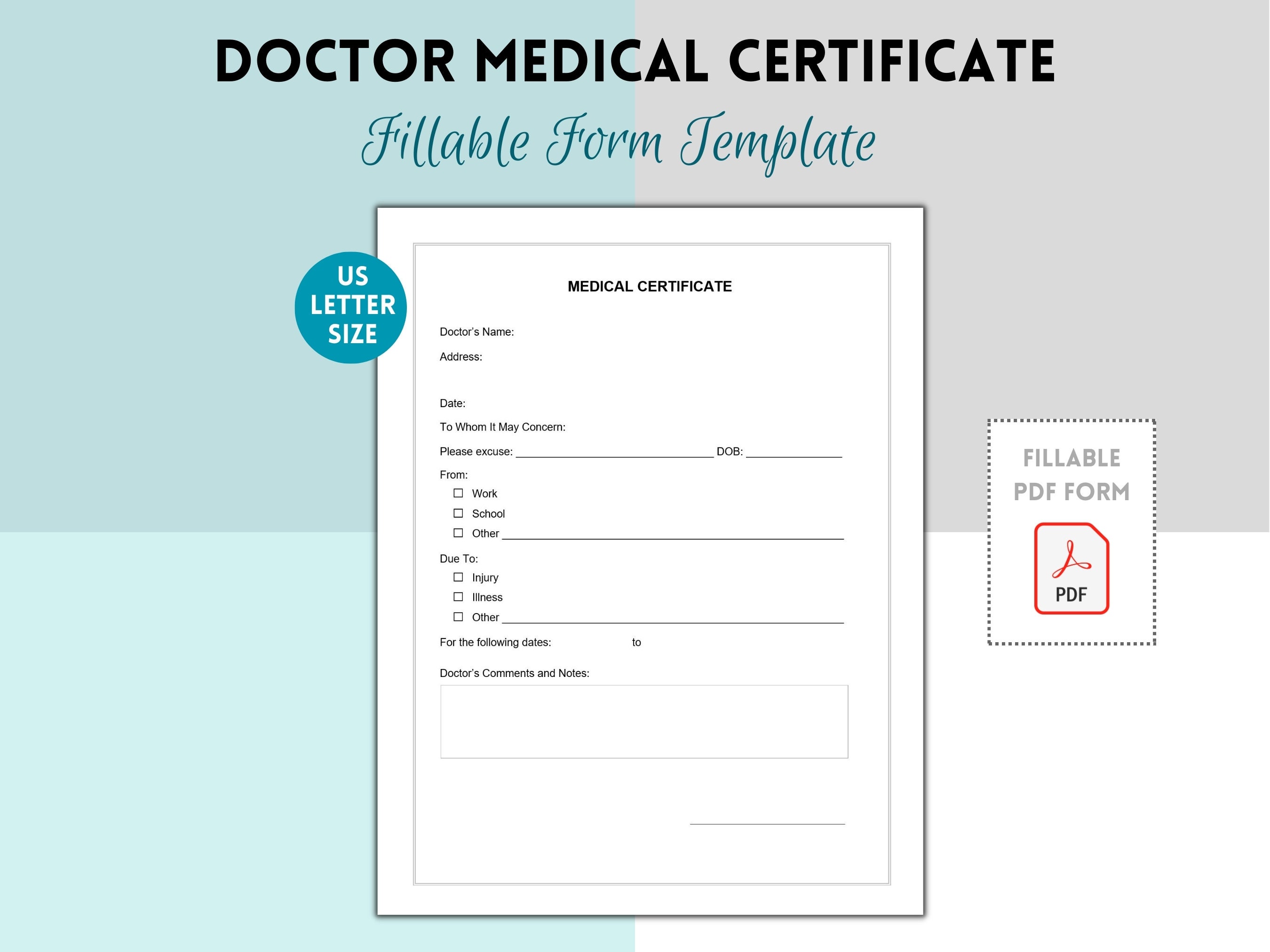 Sick Certificate Template