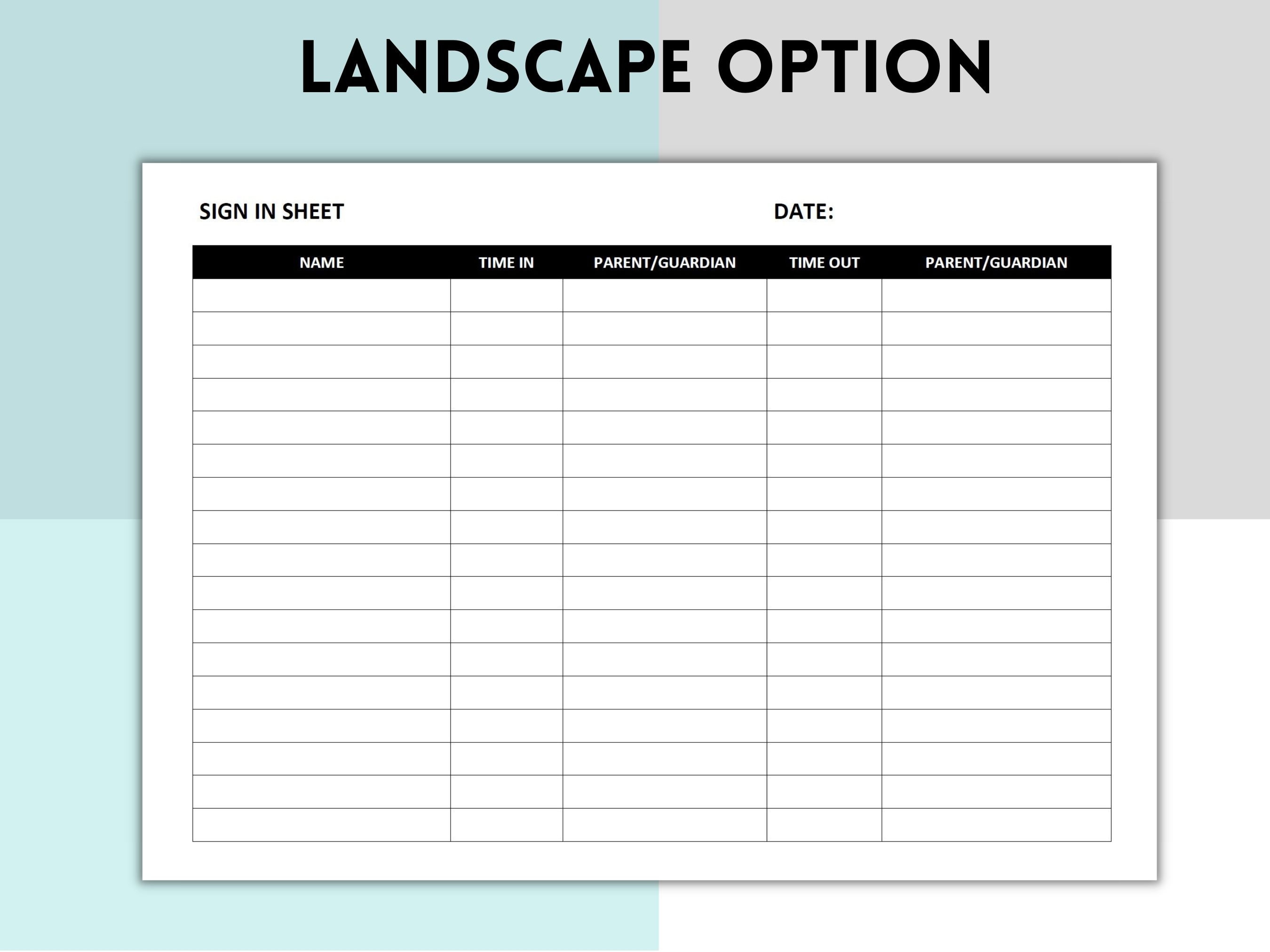Editable Childcare Sign in Sheet. Daycare Sign In. Nursery Sign In ...