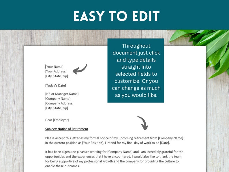 Professional Retirement Letter, Retirement Notice, Retirement Template ...