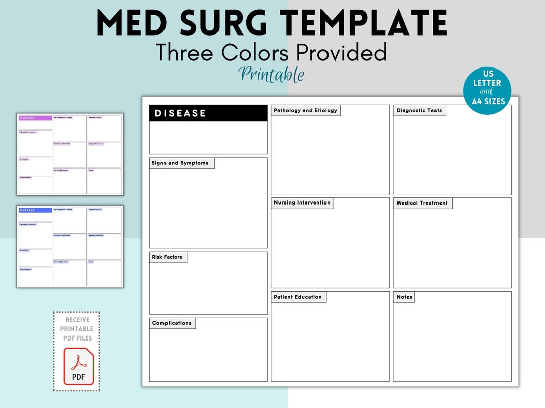 Minimalist Med Surg Study Template, Nursing Student Template, Medical ...