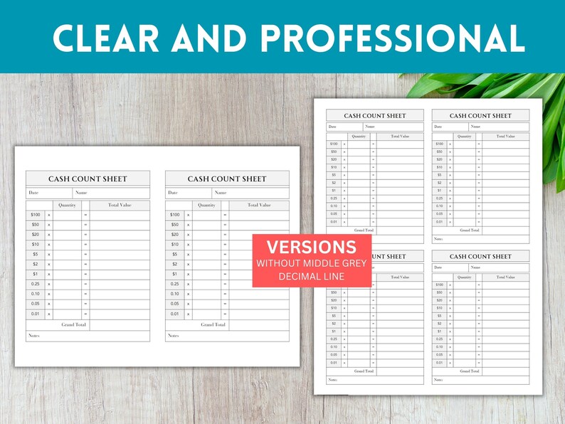 Cash Breakdown, Count Sheet, Cash Breakdown Slip PDF, Cash Withdrawal ...