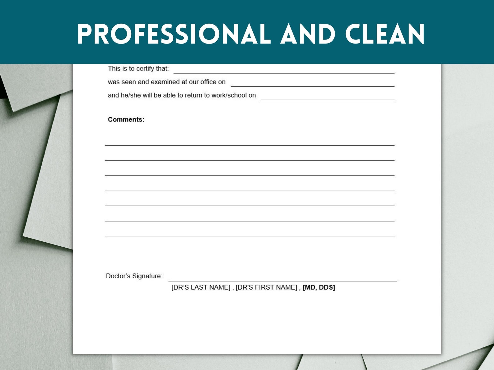 Doctor's Note, Dentist Note, Doctor's Letter, Dentist Letter, Medical ...