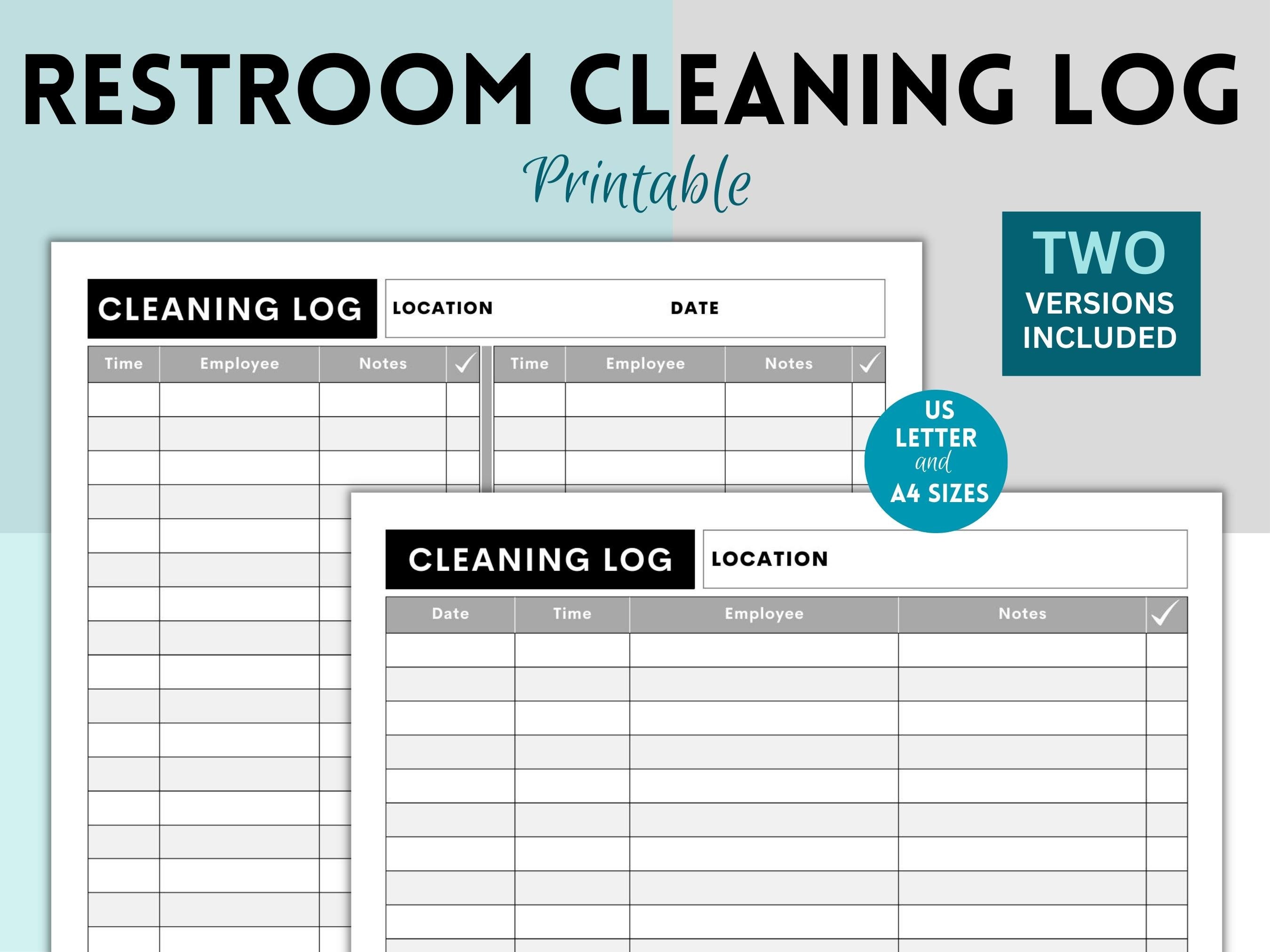 Restroom Cleaning Log