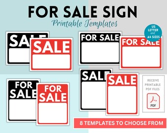 For Sale Sign - Digital Download - US Letter & A4 PDF Files - Etsy UK