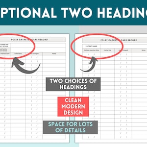 Foley Catheter Care Chart, Catheter Form, Foley Catheter Record Sheet ...