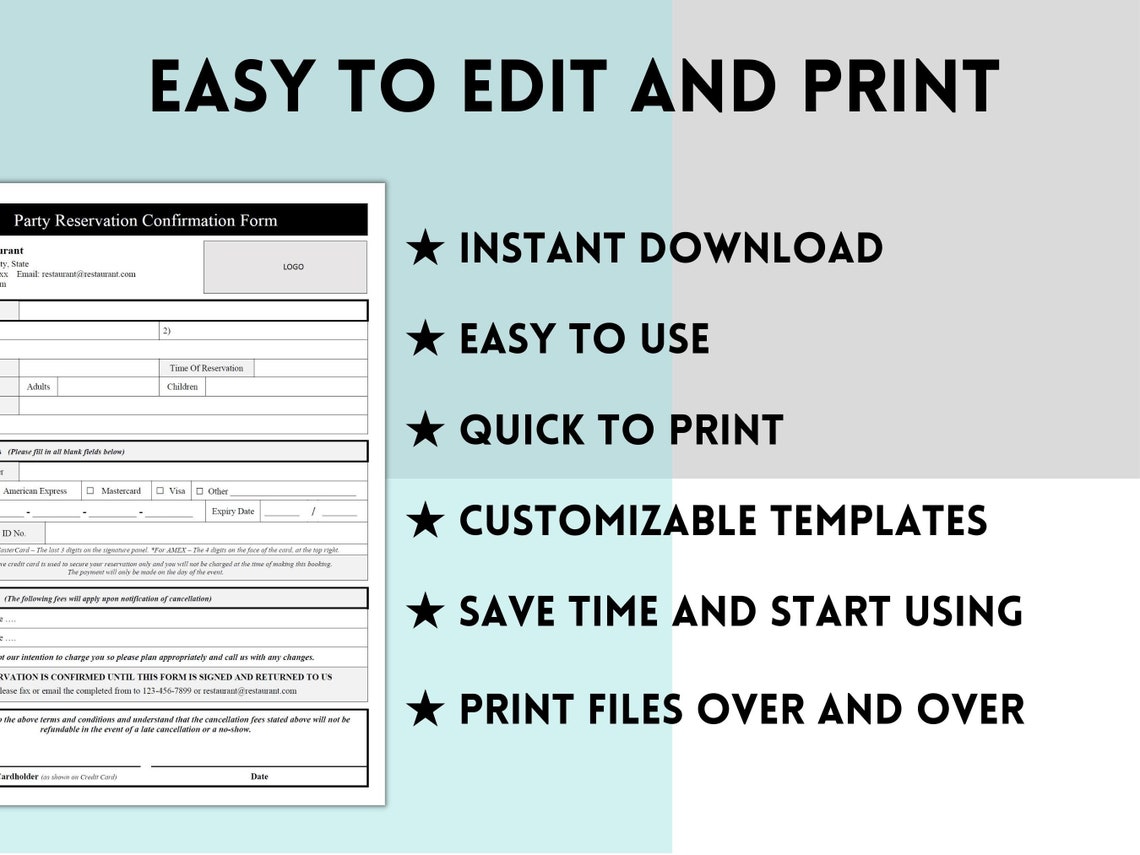 Editable Table Reservation List, Restaurant Table Reservation Form ...