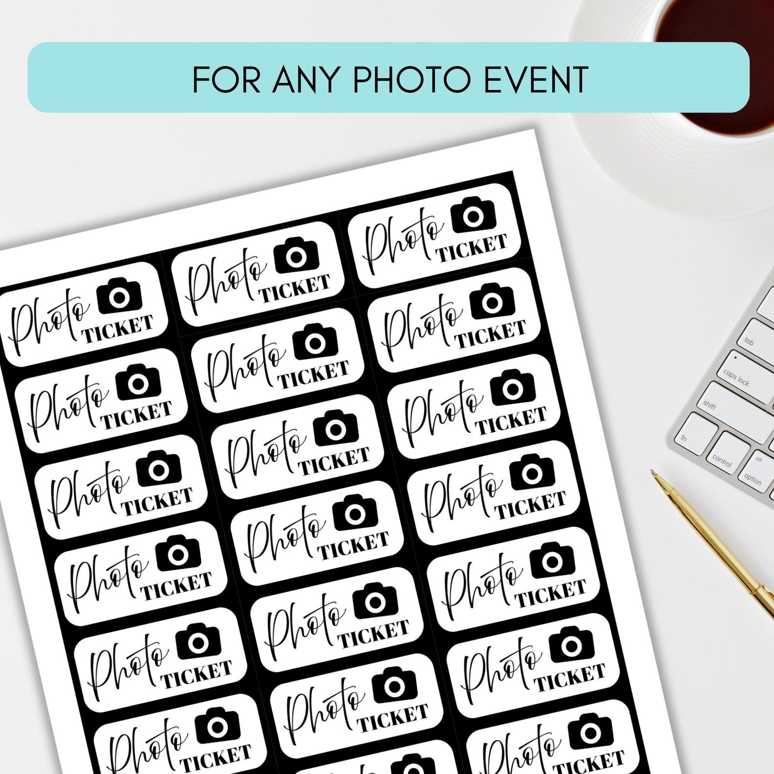 Photo Booth Tickets, Printable Party Photo Booth Coupon Template ...