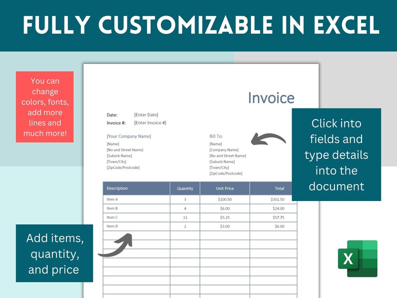 Simple Invoice, Invoice Template, Professional Invoice, Minimalist Invoice, Business Invoice ...