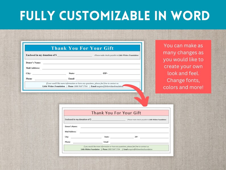 Donation Pledge Card, Donation Form, Donation Flyer, Non Profit ...