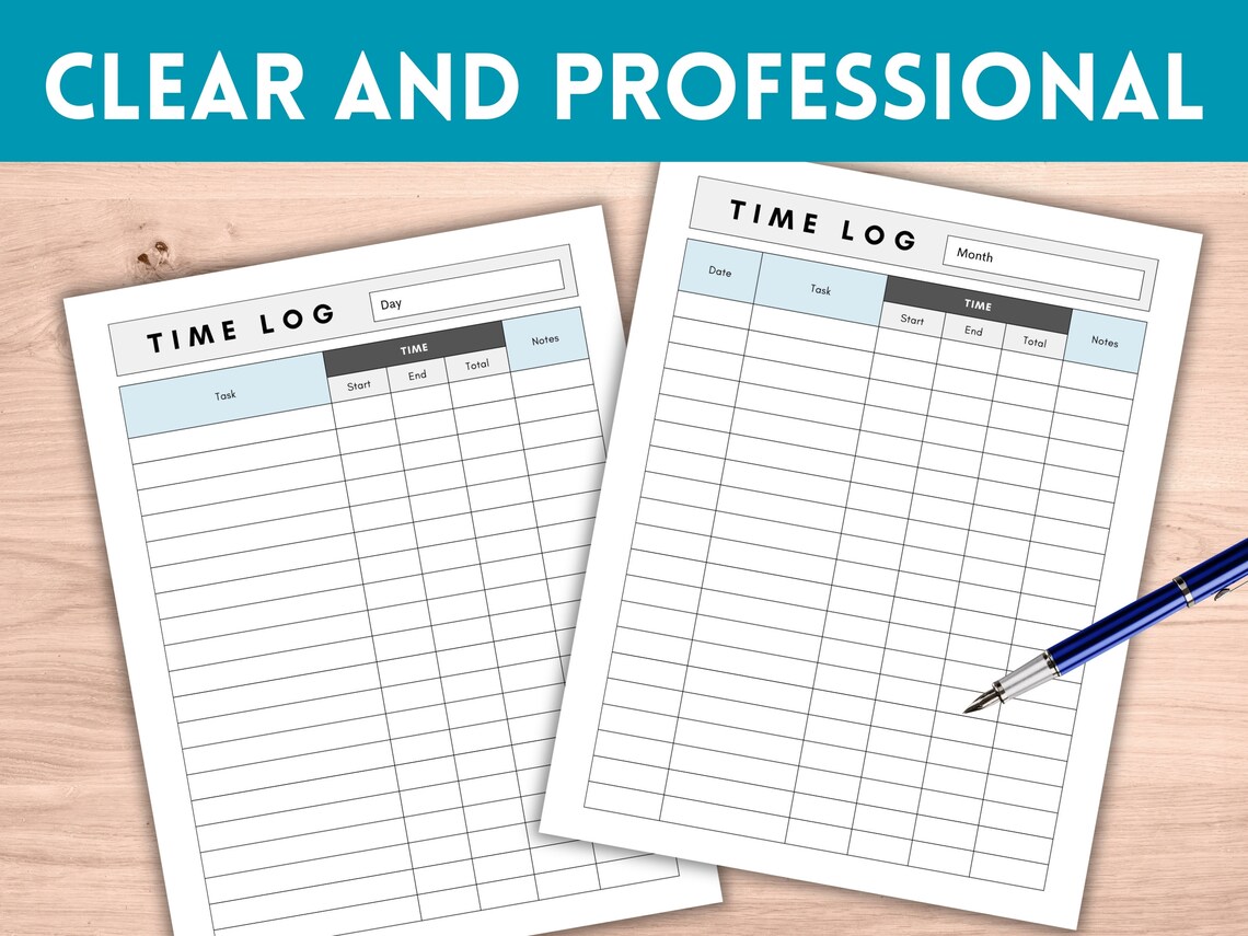 Time Log Printable, Work Log Sheet, Time Tracker, Working Hours ...