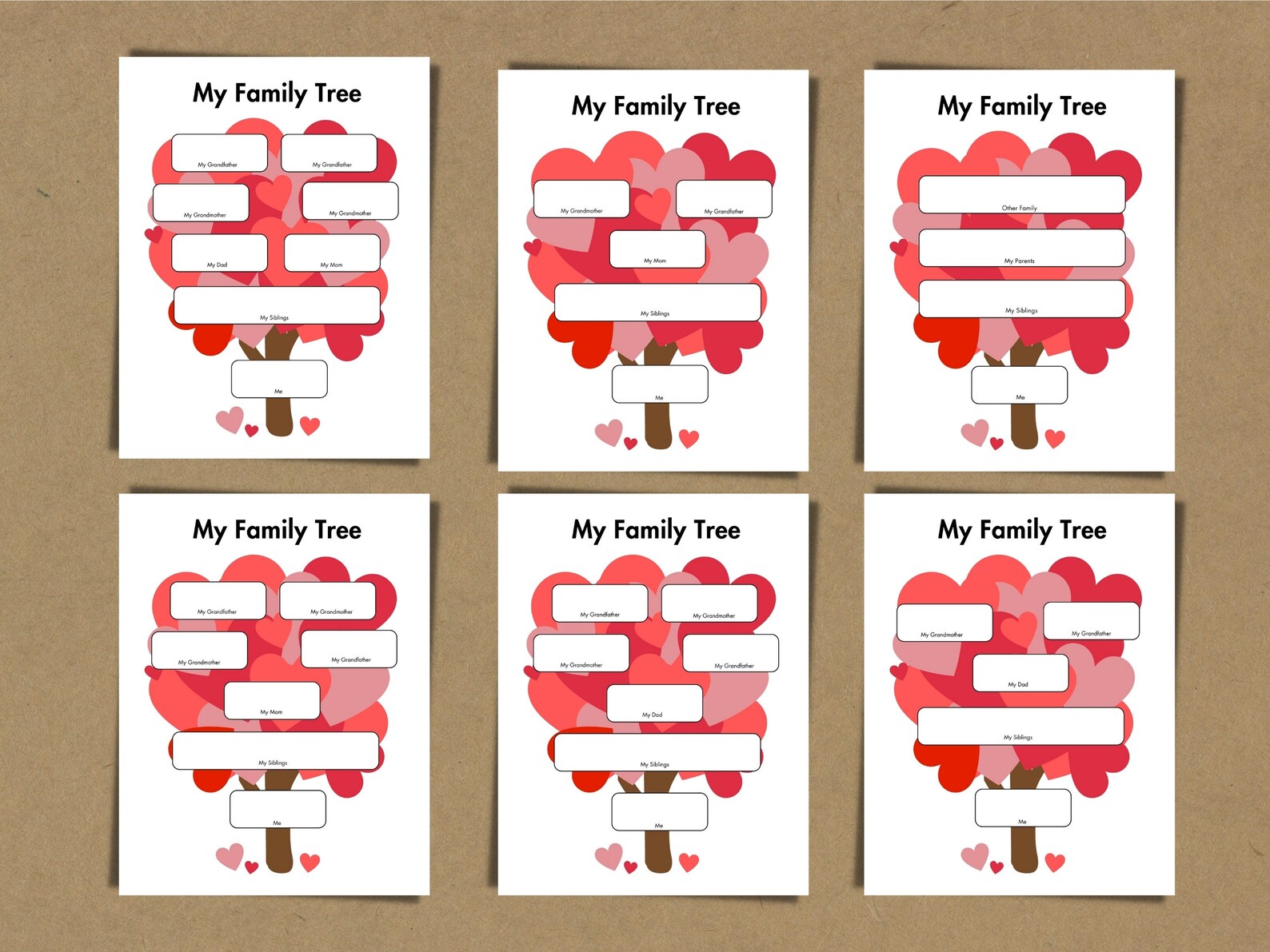 Family Tree Chart for Kids, Family History for Children, Genealogy ...