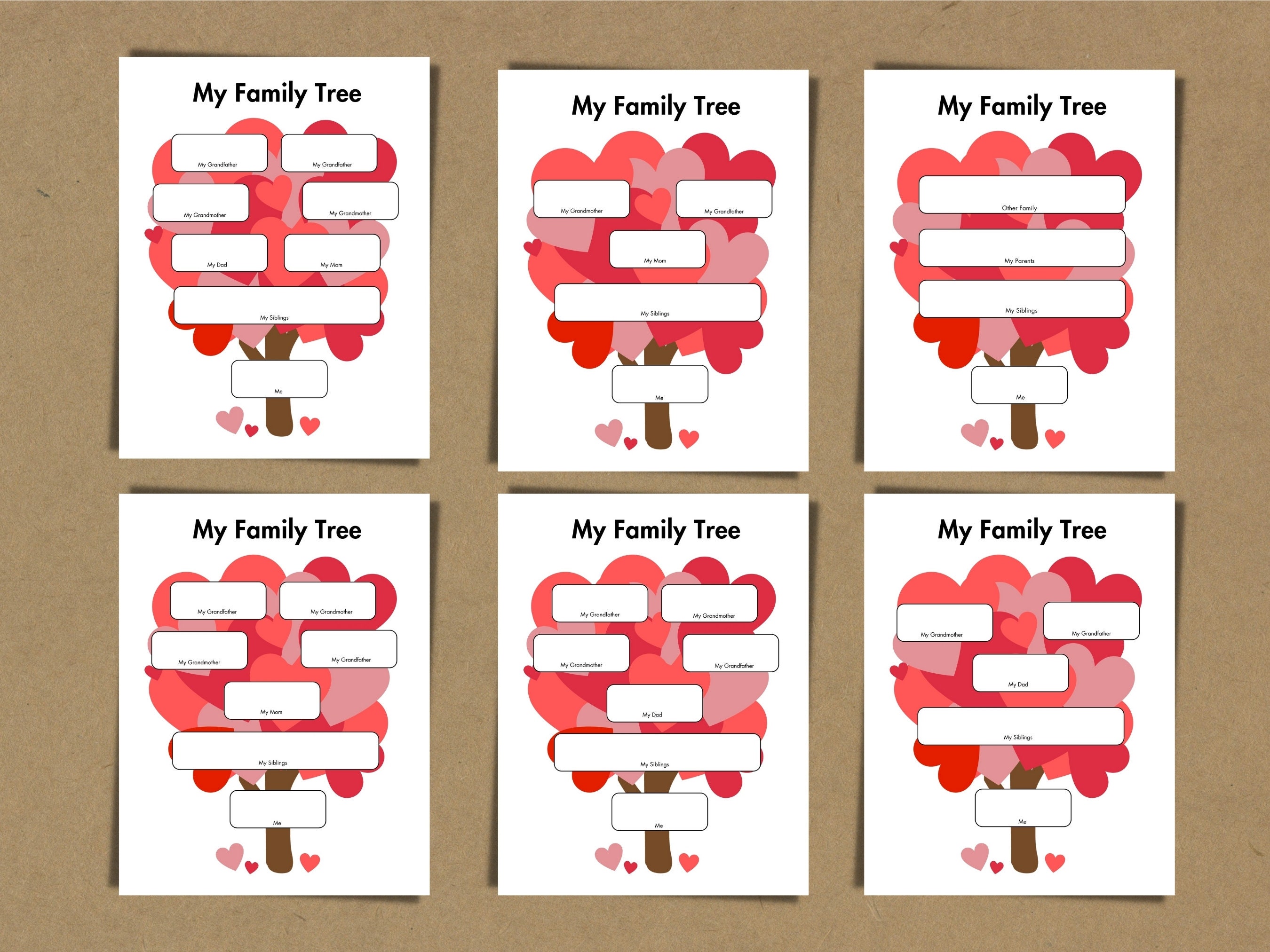 Family Tree Chart for Kids, Family History for Children, Genealogy ...