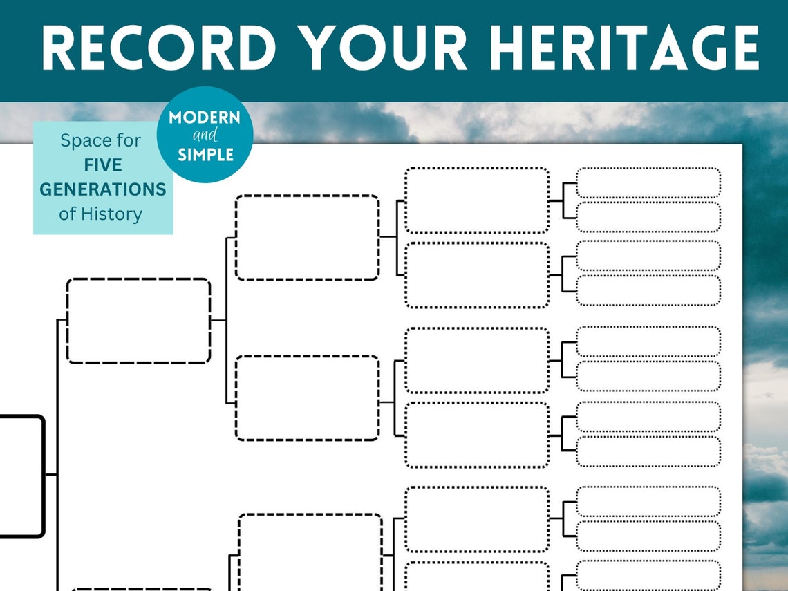 Blank Family Tree Chart Template Family History Pedigree - Etsy Australia