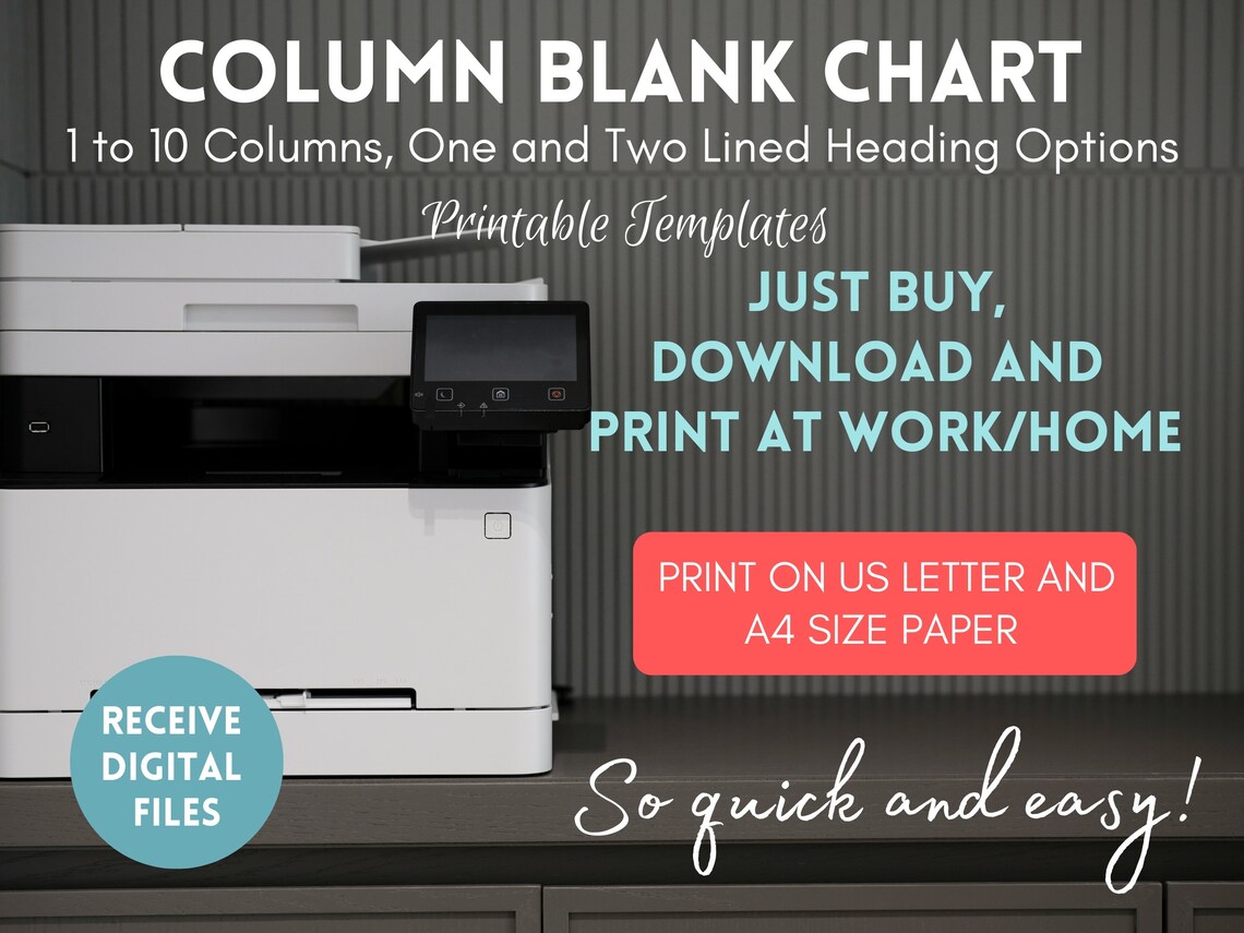 Blank Column Chart, Column Grid, Blank Table Chart Template, Printable ...