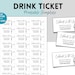 Drink Tickets, Printable Party Drink Voucher Template, Wedding Party ...