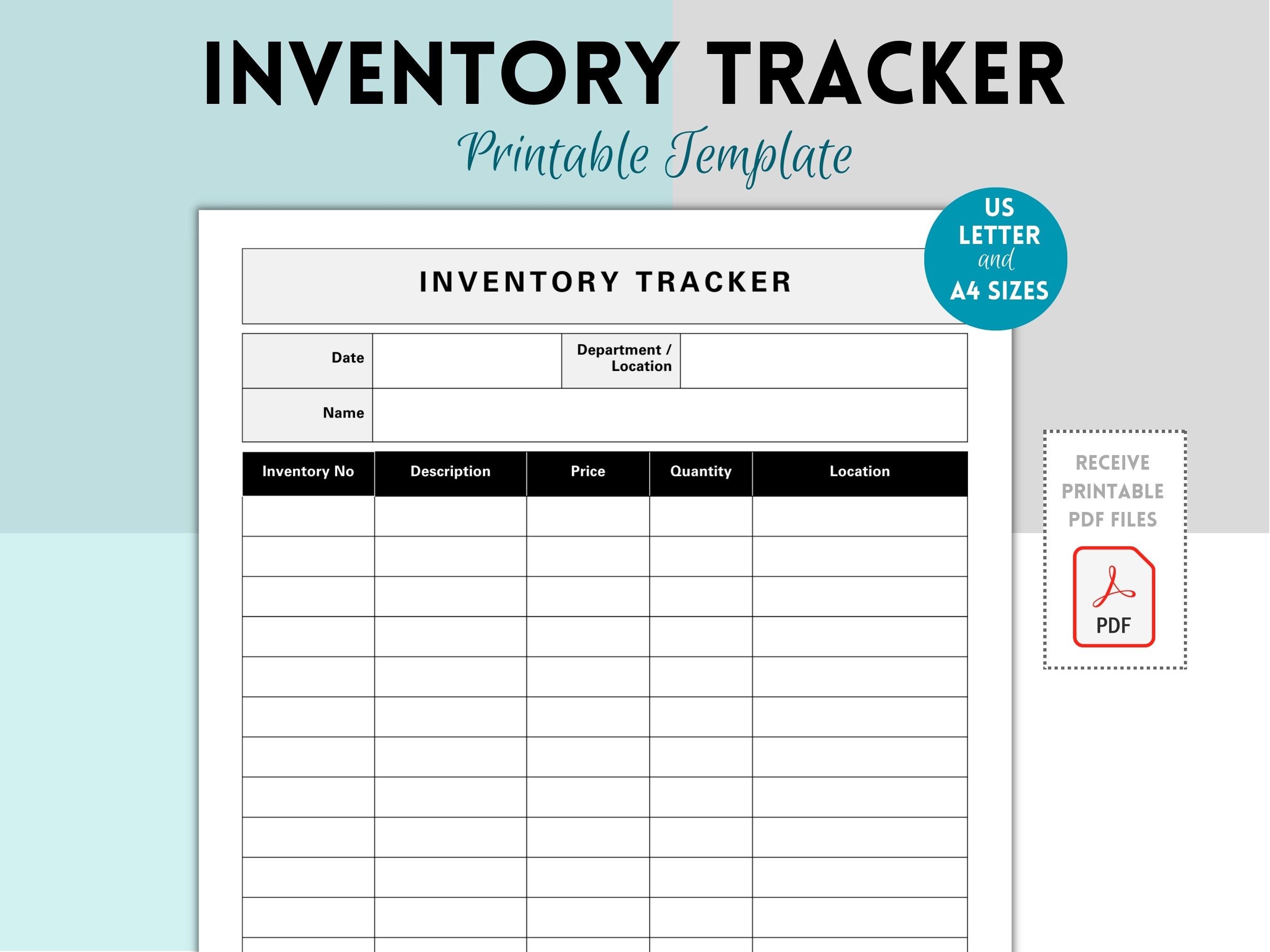 Printable Inventory Tracker, Inventory Sheet, Product Inventory ...