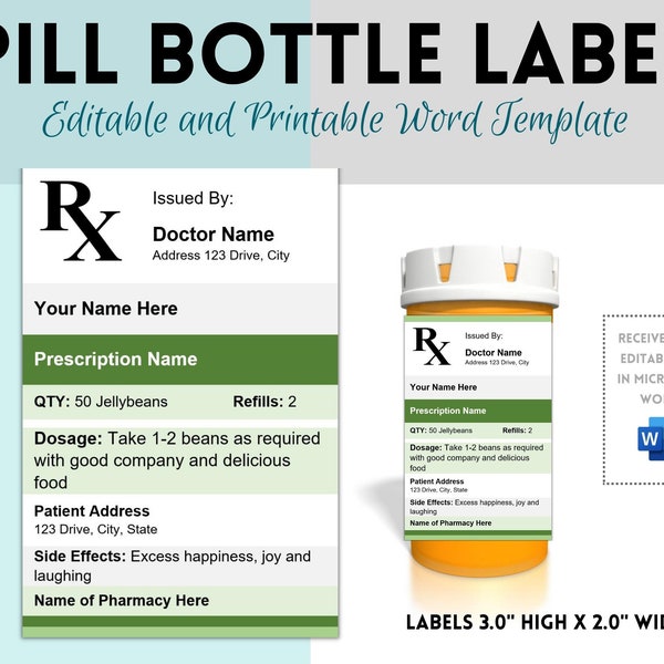 Pill Bottle Labels - Etsy