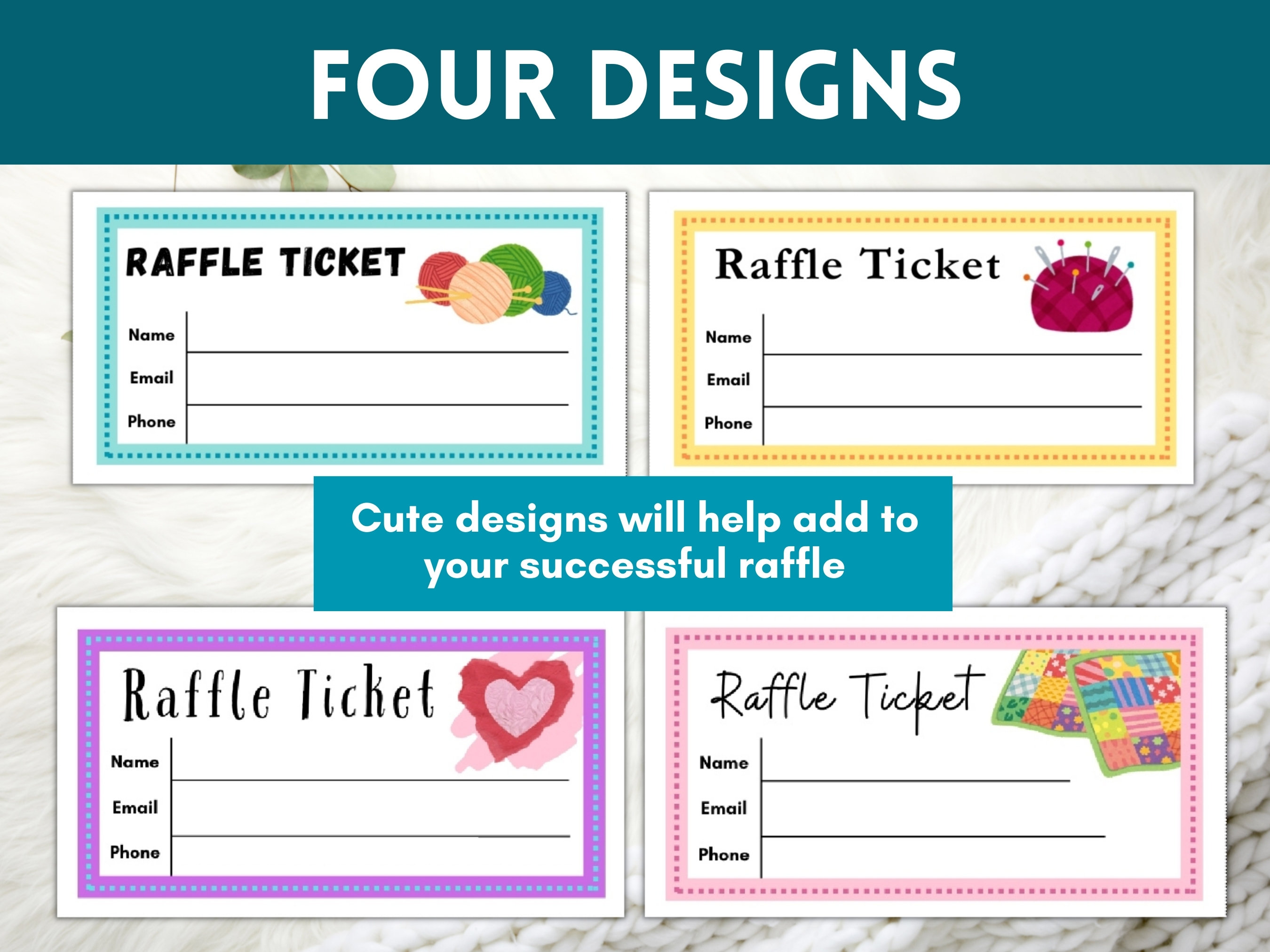 Raffle Ticket, Printable Raffle Prize, Enter to Win Ticket, Quilt ...