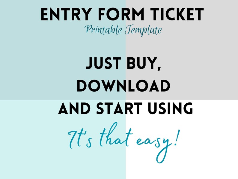 Printable Raffle Entry Form Ticket, Enter to Win Printable Ticket ...