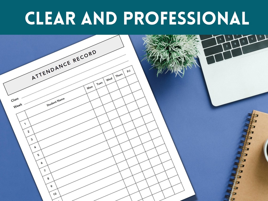 Printable Class Record Checklist, Class Attendance, Class Record, Class ...