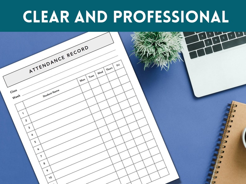 Printable Class Record Checklist, Class Attendance, Class Record, Class ...