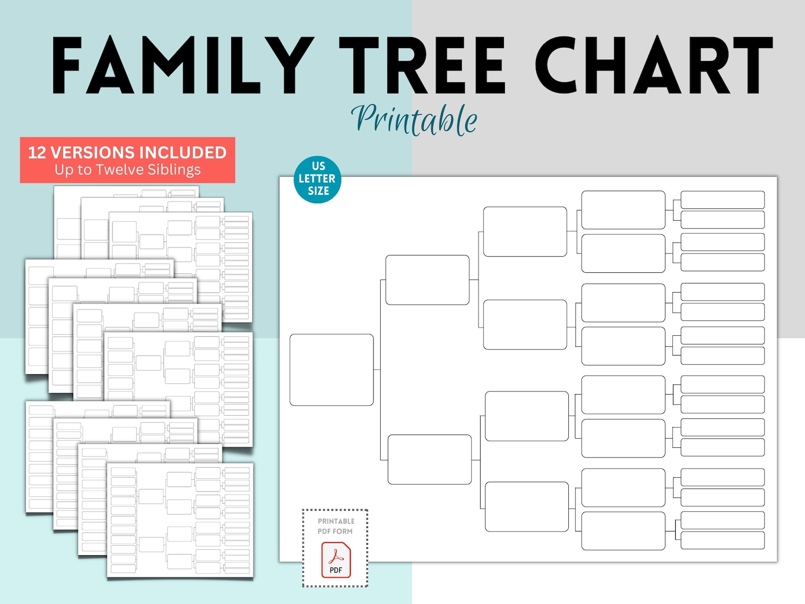 Blank Family Tree Chart Template, Family History, Pedigree Chart ...