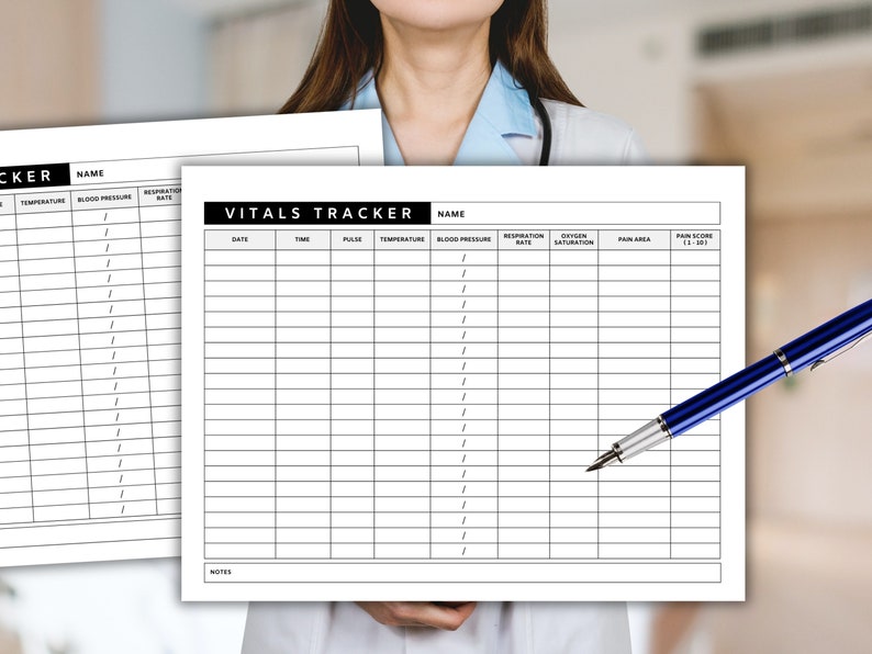 Vitals Tracker Chart, Vitals Sign Sheet, Vitals Signs Log, Medical ... Vitals Tracker Chart, Vitals Sign Sheet, Vitals Signs Log, Medical ...