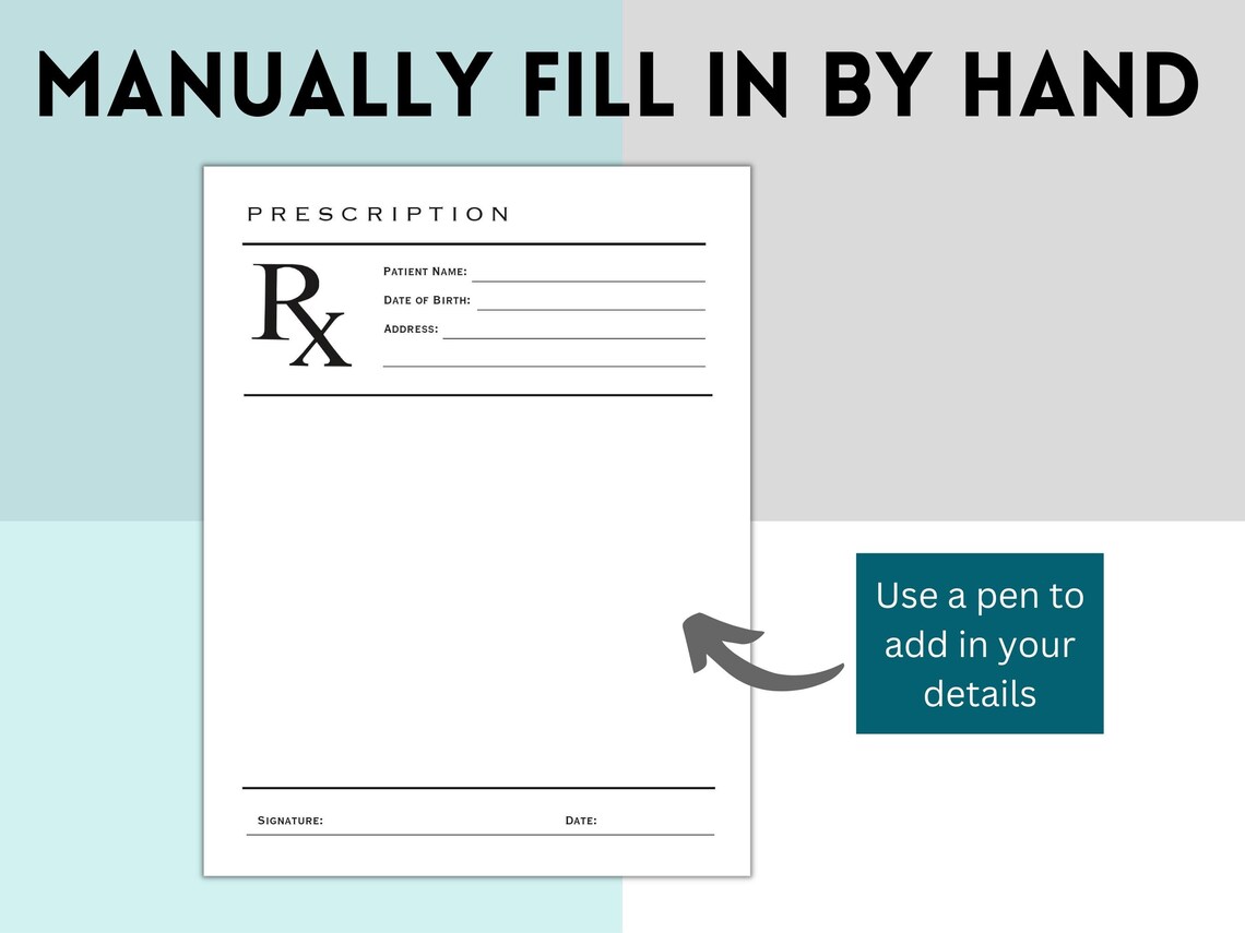 Prescription Pad Template, Rx Prescription Notepad Template ...
