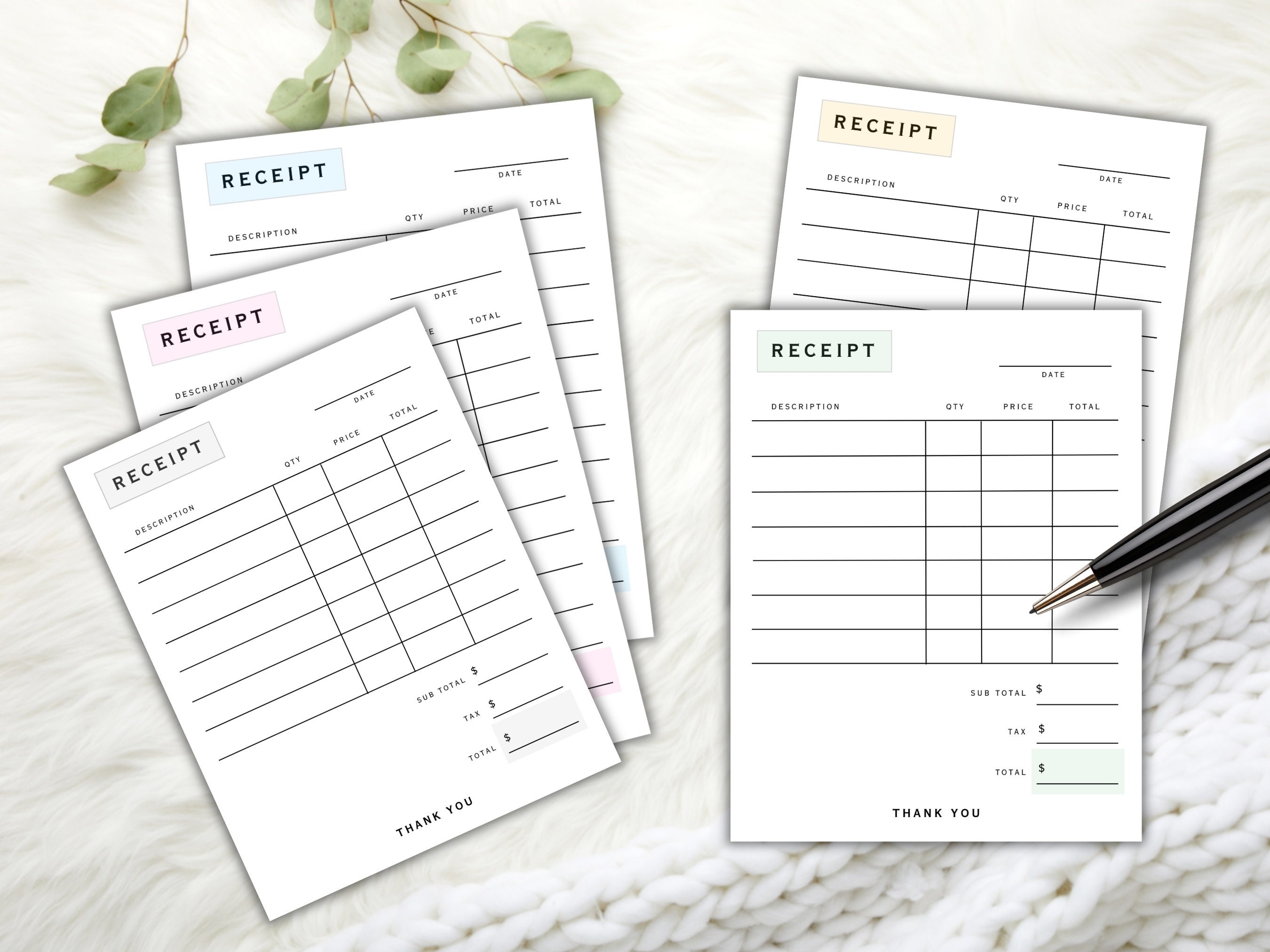 Printable Business Receipt Form, Small Business Receipt, Sales Receipt ...