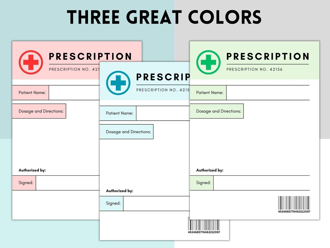 Fully Blank Prescription Label, Prescription Pad Label Template ...