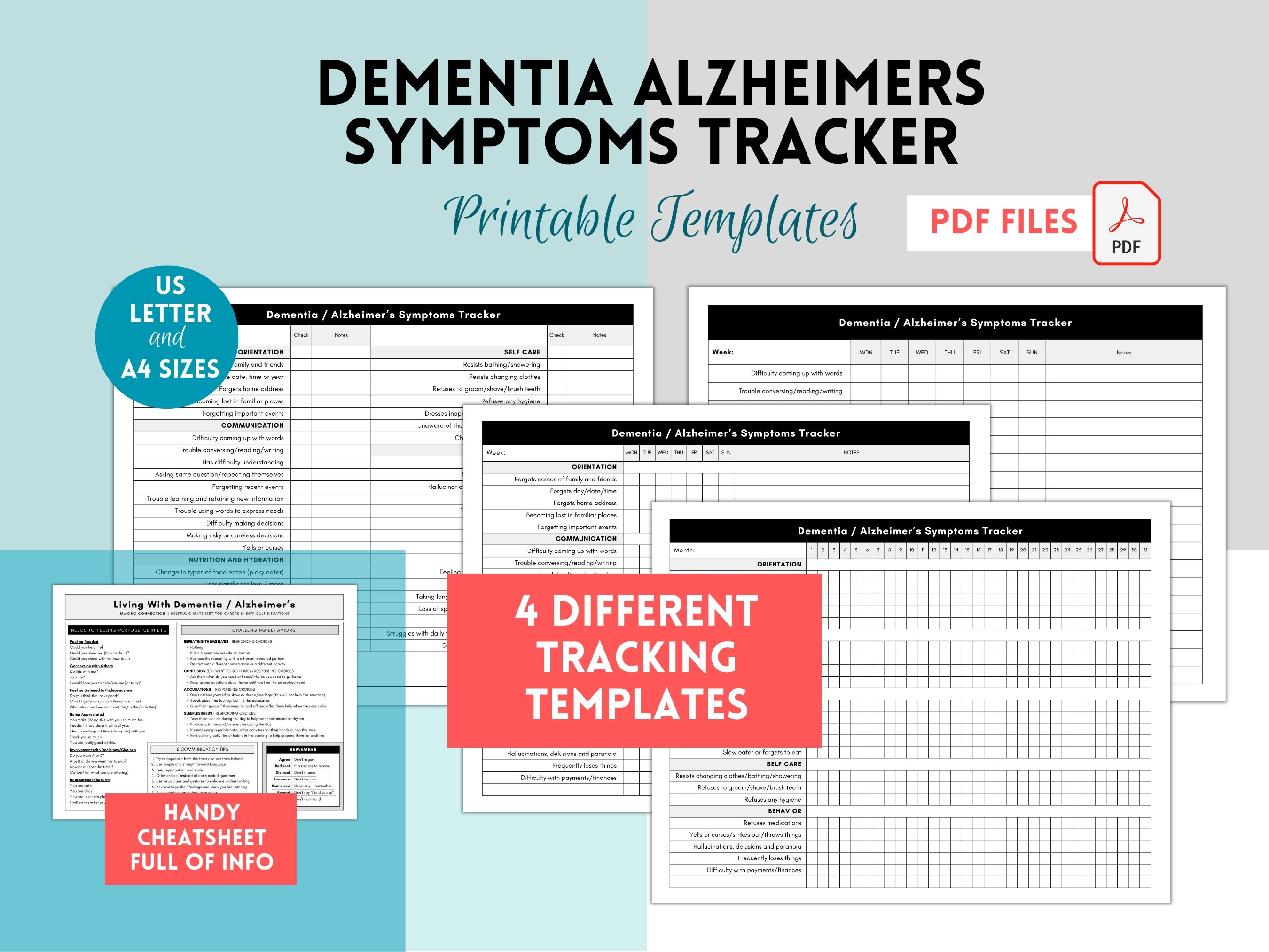 Dementia Alzheimer's Symptoms Tracker, Dementia Symptoms, Alzheimers ...