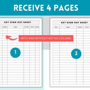 Key Sign Out Sheet, Key Signature List, Contact List, Sign in Out Form ...