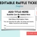 Printable Editable Raffle Ticket, Enter to Win Custom Ticket, PDF ...