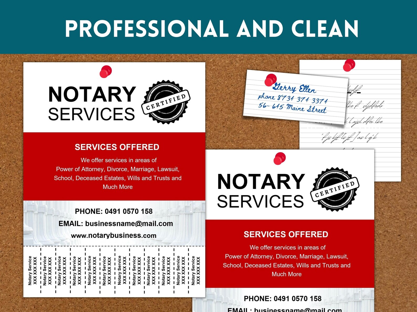 Editable Notary Services Tear-off Flyer, Flyer Template, Notary ...