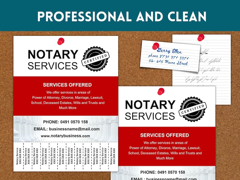Editable Notary Services Tear-off Flyer, Flyer Template, Notary ...