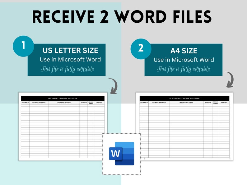 Document Control Register, Document Control Template, Business ...