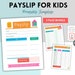 Payslip for Kids, Printable Kids Paystub, Kids Paycheck, Earn Money ...