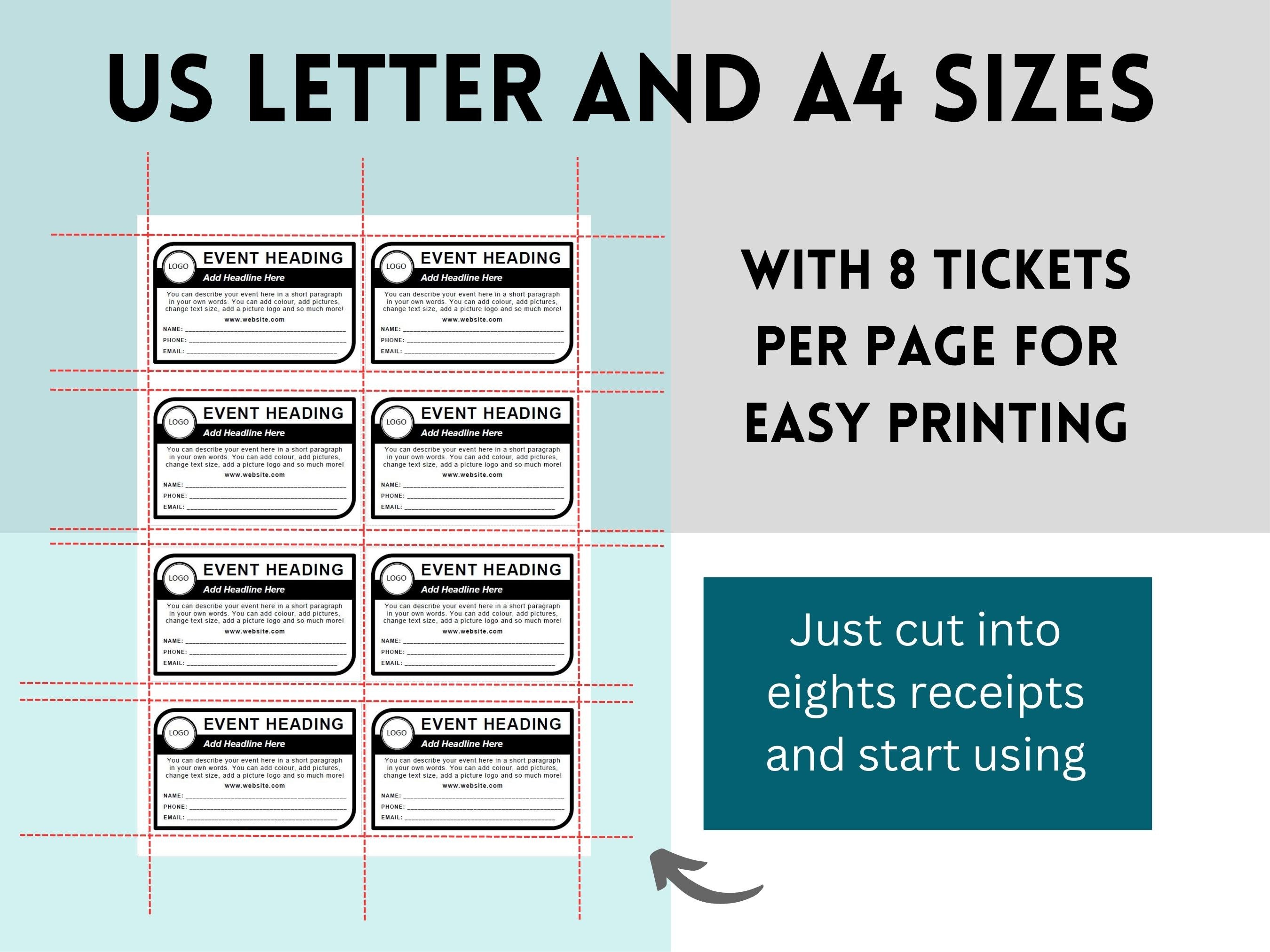 Printable Editable Raffle Ticket, Enter to Win Printable Ticket, Word ...