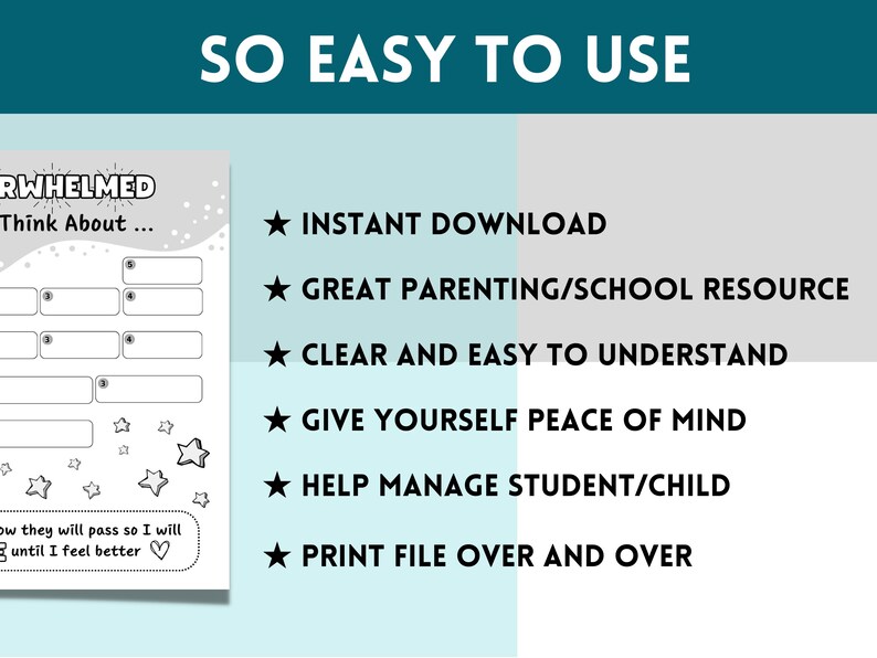 Anxiety Worksheet for Kids, Coping Skills, Five Senses Grounding ...