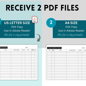 Printable Table Reservation List, Restaurant Table Reservation Form ...