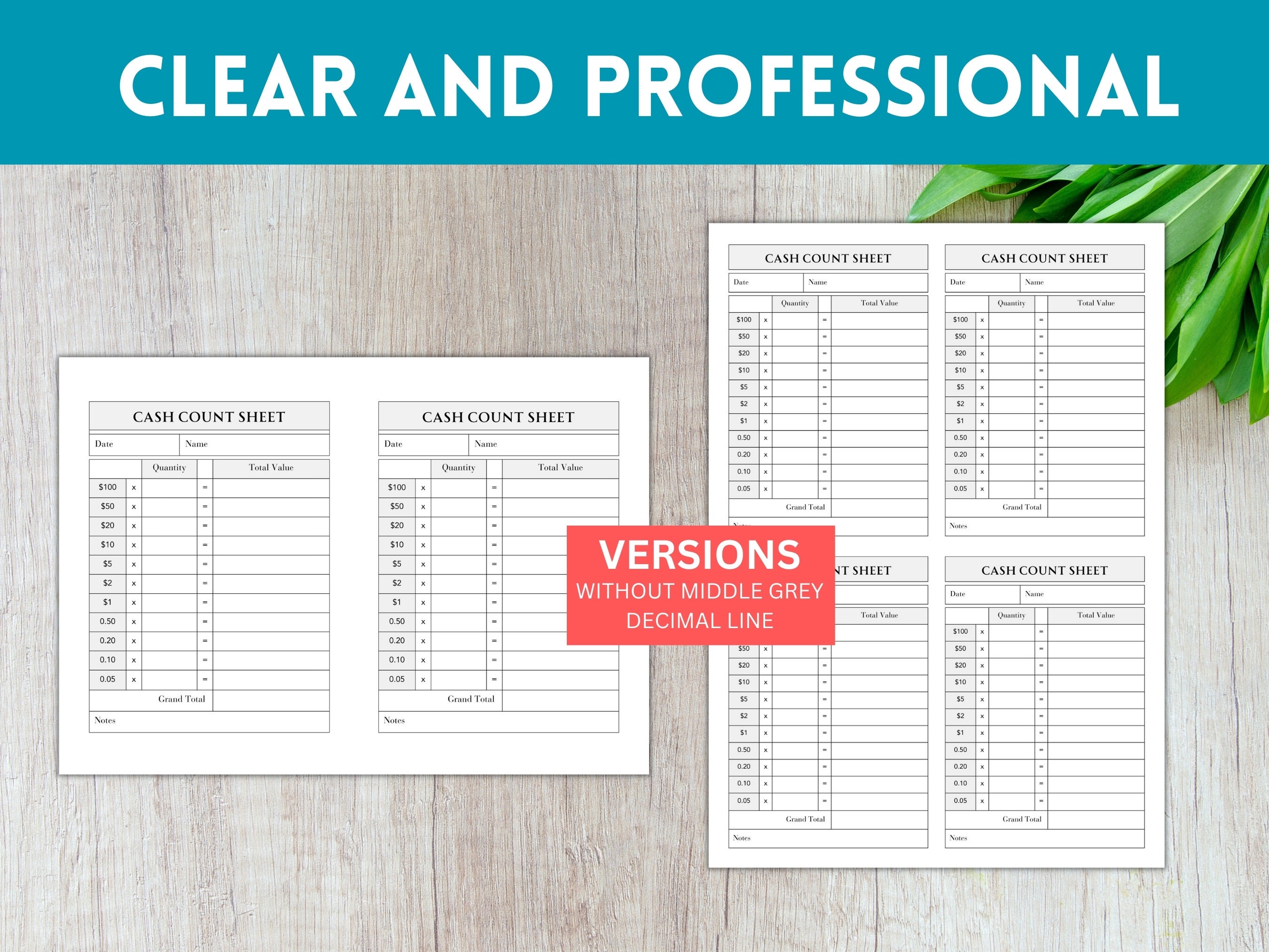 Australian Cash Breakdown, A4 Count Sheet, Cash Breakdown Slip PDF ...