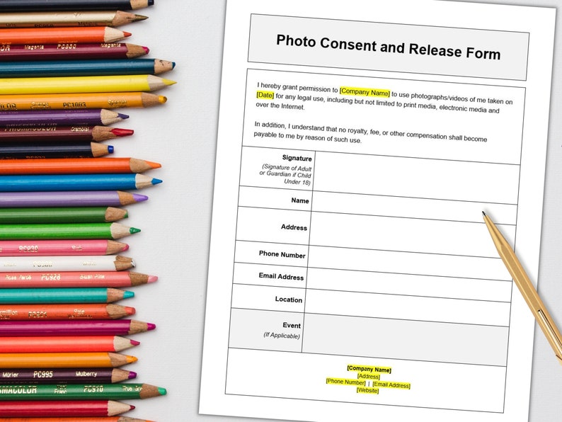 Daycare Photo Consent and Release Form, Photo Consent Form, Video ...
